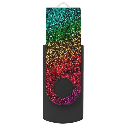 Rainbow Glitter USB Flash Drive | Zazzle