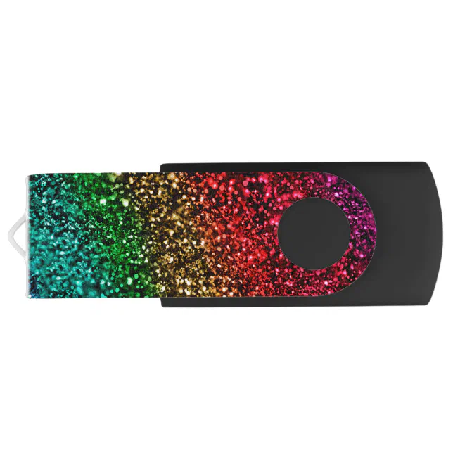 Rainbow Glitter USB Flash Drive | Zazzle