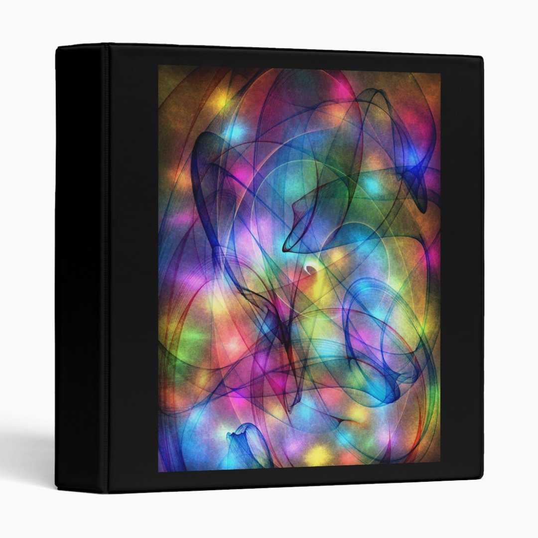 rainbow glowing lights 3 ring binder | Zazzle