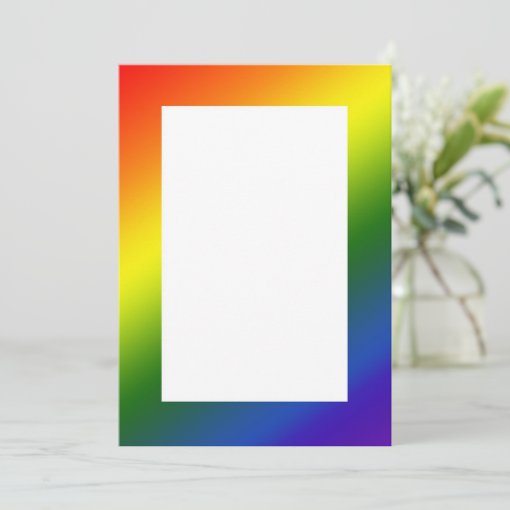 Rainbow Gradient Border Invitation | Zazzle