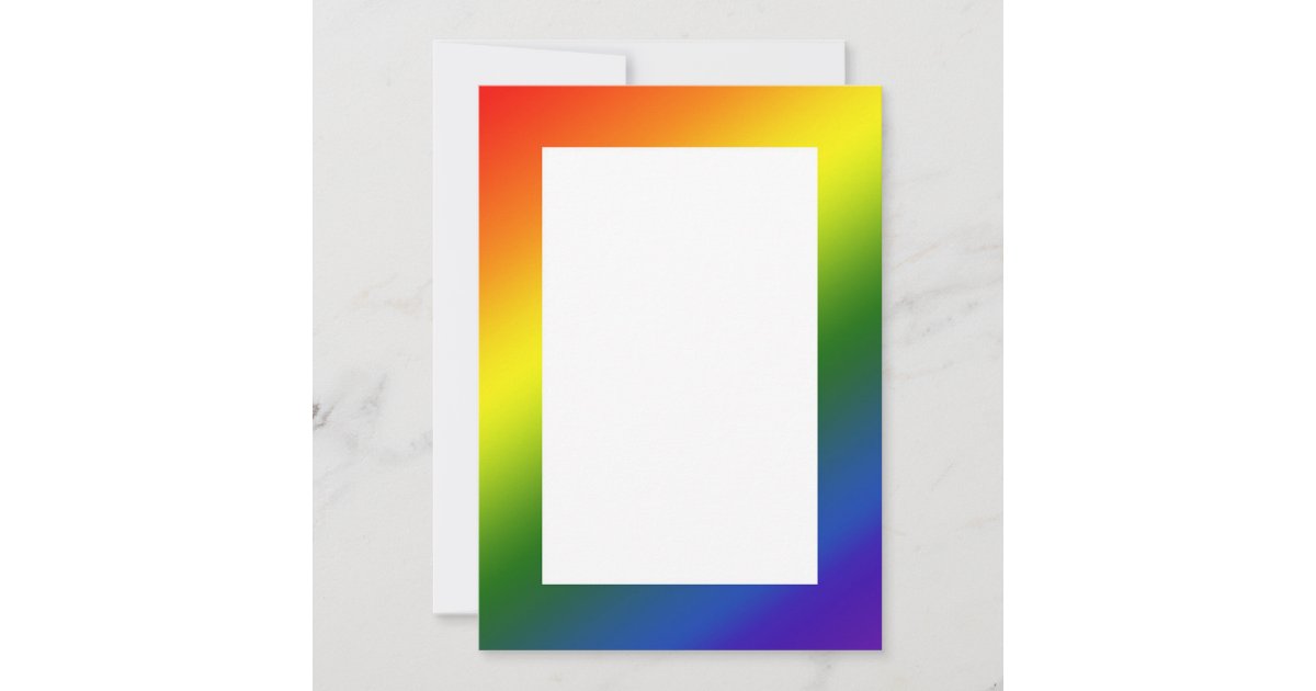 Rainbow Gradient Border Invitation | Zazzle
