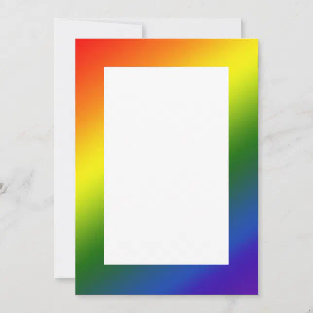 Rainbow Gradient Border Invitation | Zazzle