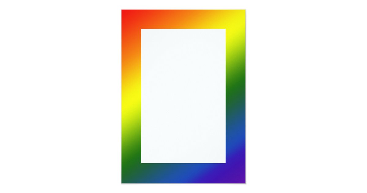 Rainbow Gradient Border Invitation | Zazzle.com