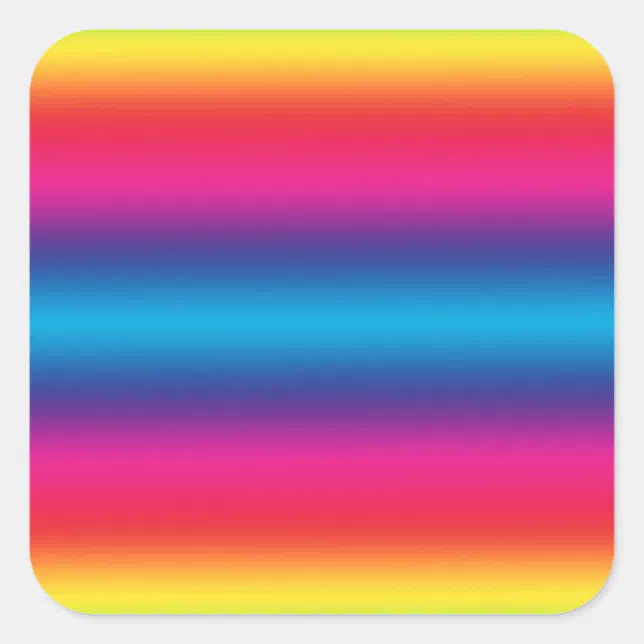 Rainbow Gradient - Customized Rainbows Template Square Sticker | Zazzle