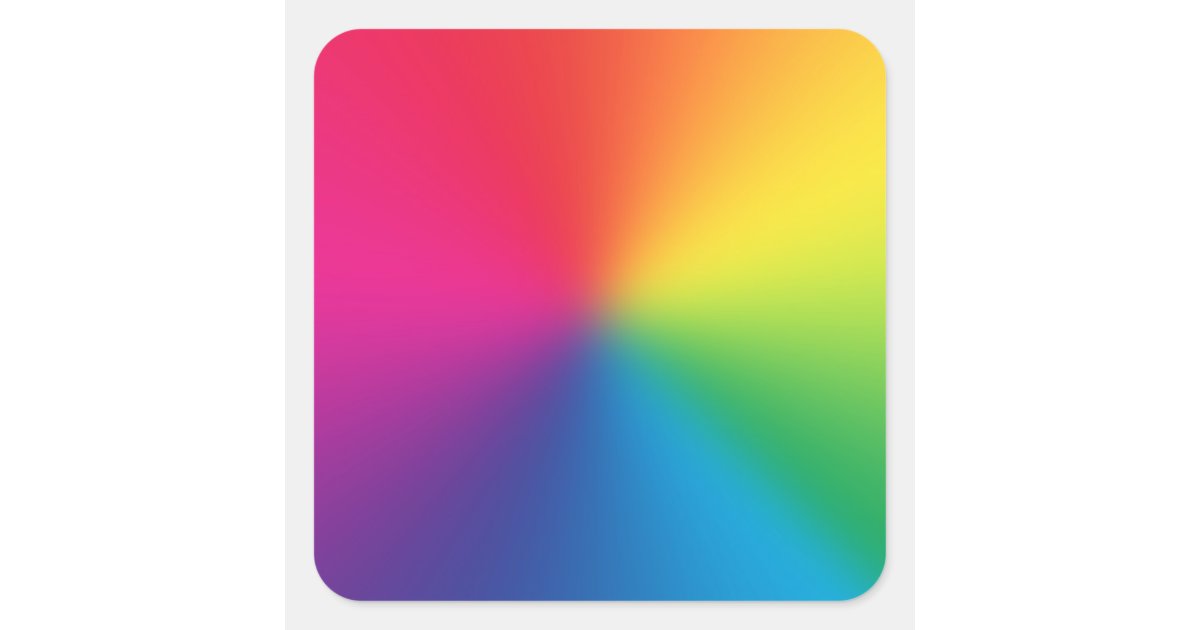 Rainbow Gradient Customized Template - Rainbows Square Sticker | Zazzle