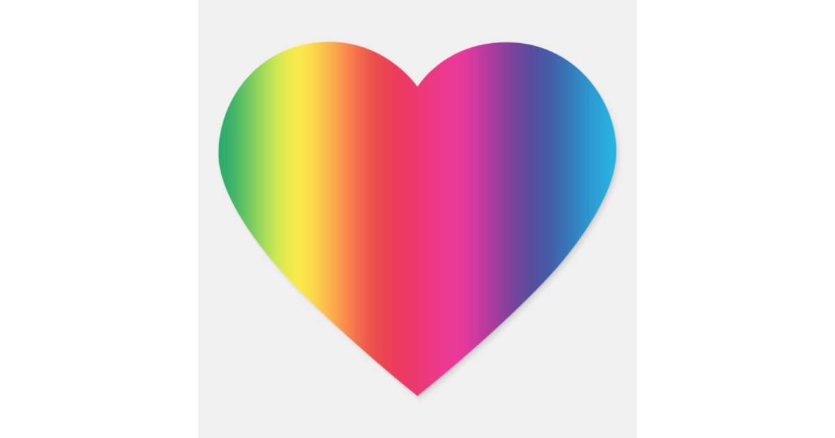 Rainbow Gradient Heart Sticker | Zazzle