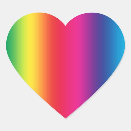 Rainbow Gradient Heart Sticker | Zazzle.com