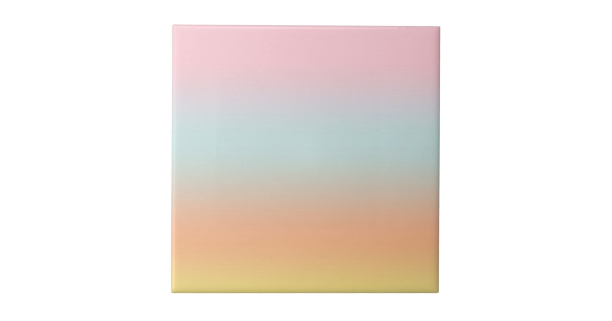 Rainbow Gradient Ombre Pink Blue Yellow Ceramic Tile | Zazzle