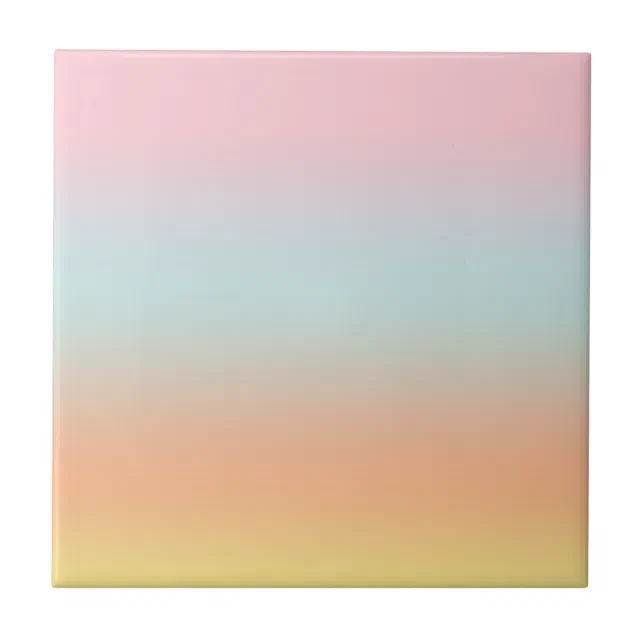 Rainbow Gradient Ombre Pink Blue Yellow Ceramic Tile | Zazzle