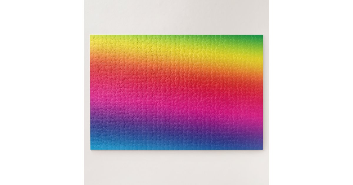 Rainbow Gradient Wide Tilt Jigsaw Puzzle | Zazzle