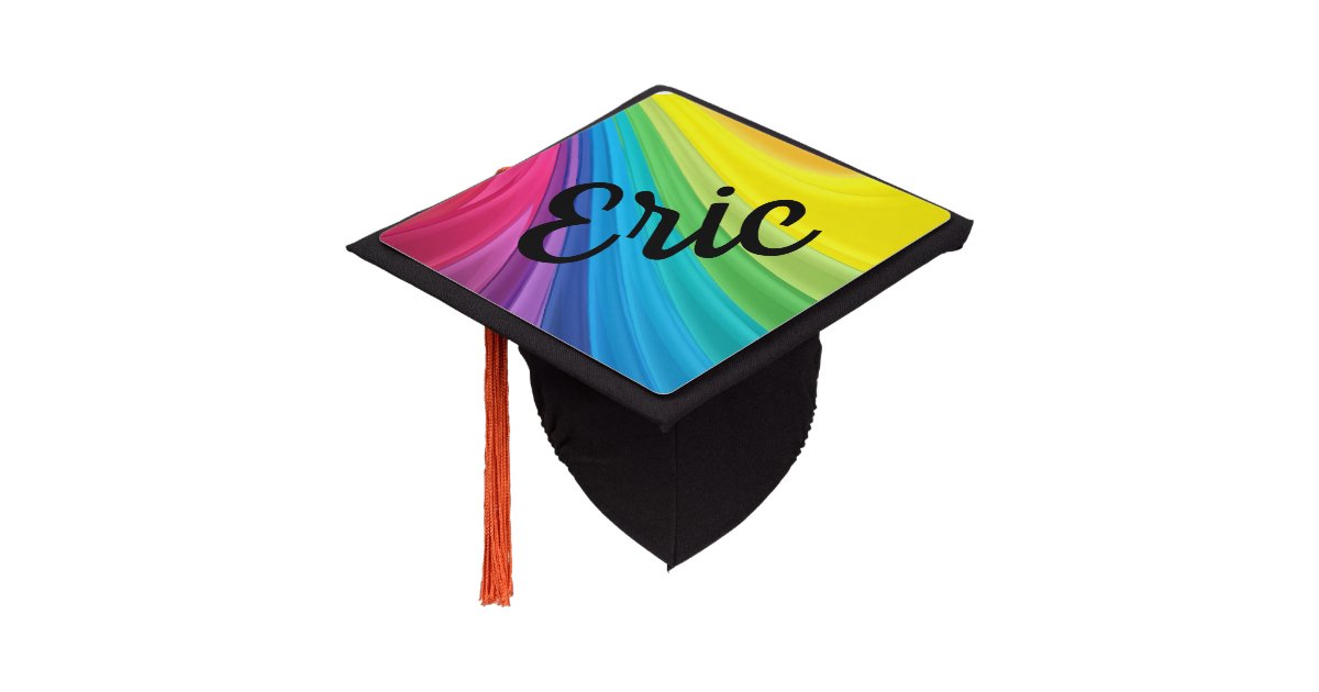 RAINBOW Graduation LGBTQ Mortar Board 2018 NAME Graduation Cap Topper ...