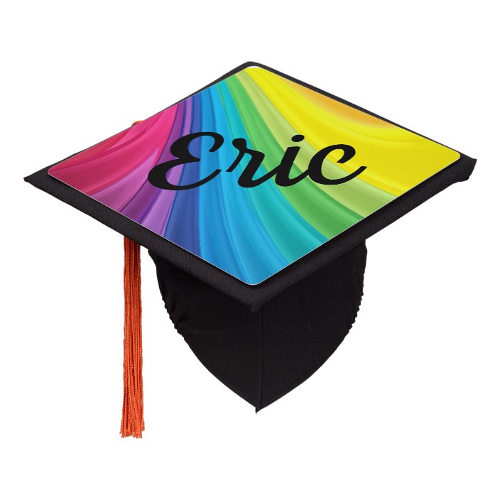 RAINBOW Graduation LGBTQ Mortar Board 2018 NAME Graduation Cap Topper ...