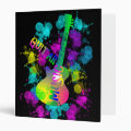 Rainbow Guitar Music Themed Binder | Zazzle