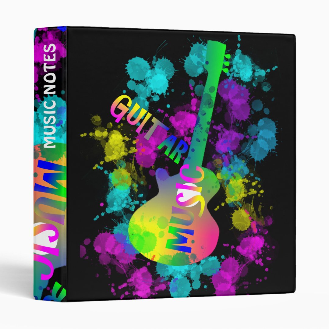 Rainbow Guitar Music Themed Binder | Zazzle