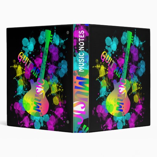 Rainbow Guitar Music Themed Binder | Zazzle