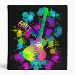 Rainbow Guitar Music Themed Binder | Zazzle