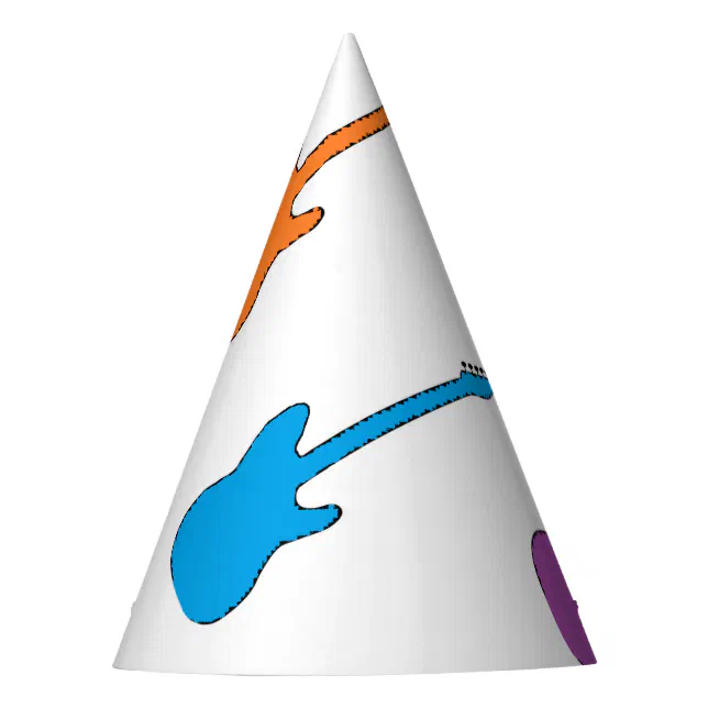 Rainbow Guitar Party Hats | Zazzle