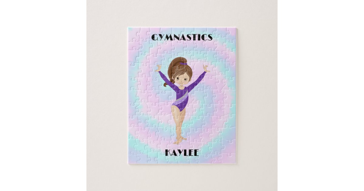 RAINBOW GYMNASTICS GYMNAST PUZZLE Personalized | Zazzle