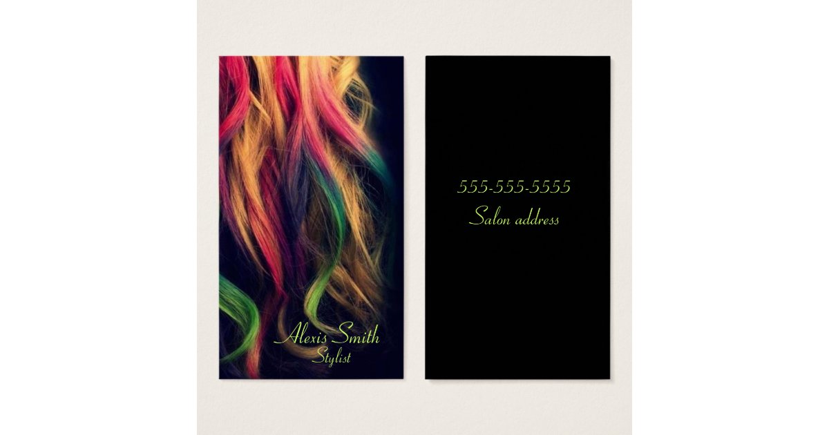 Rainbow Hair Stylist Profile Cards | Zazzle