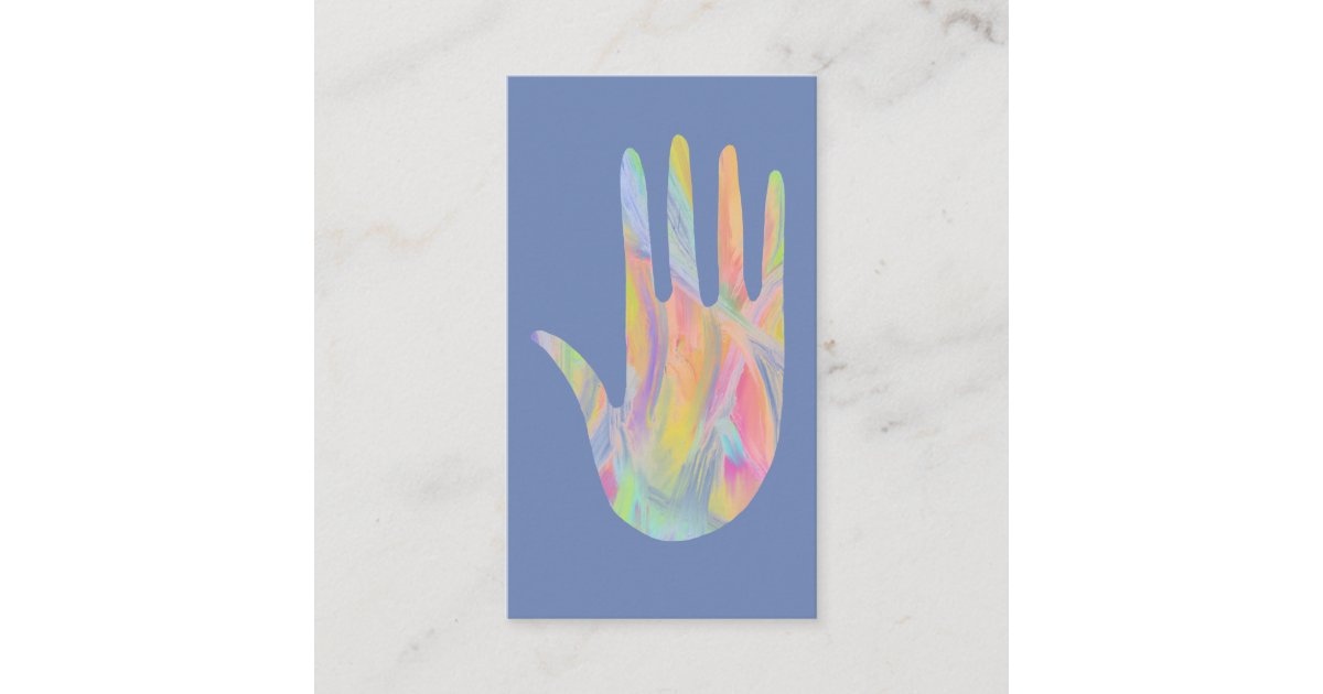 Rainbow Healing Hand Periwinkle Business Card | Zazzle