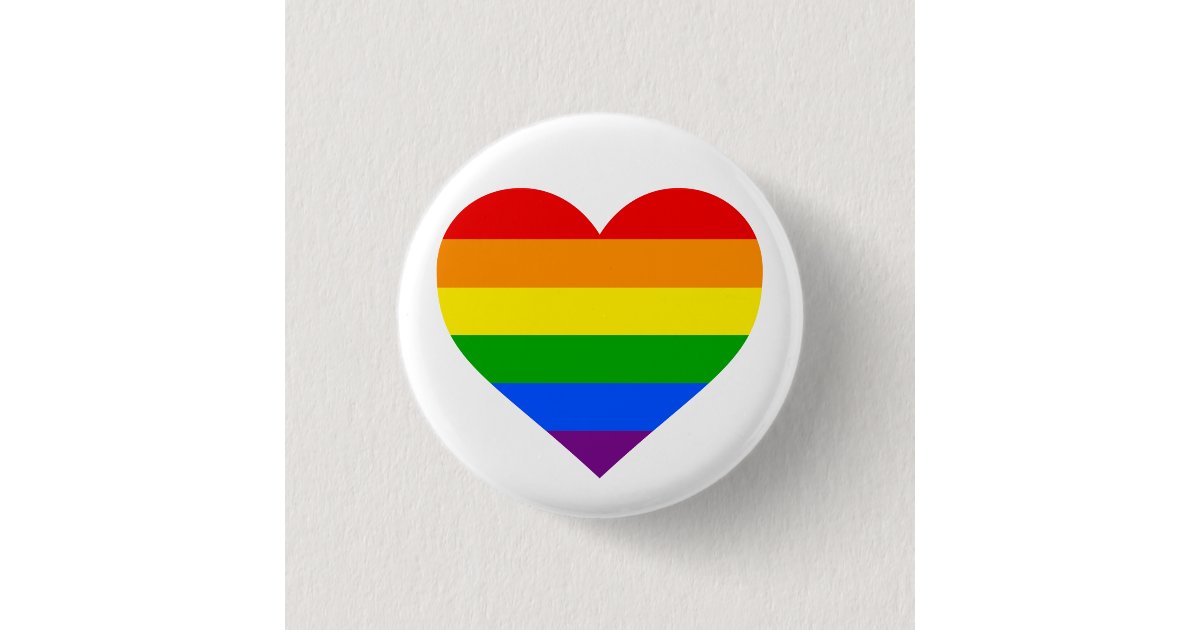 "RAINBOW HEART" 1.25-inch Button | Zazzle