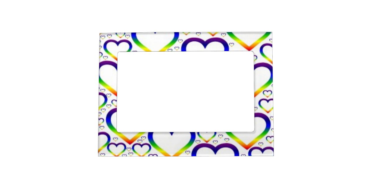 Rainbow Heart 5x7 magnetic frame | Zazzle