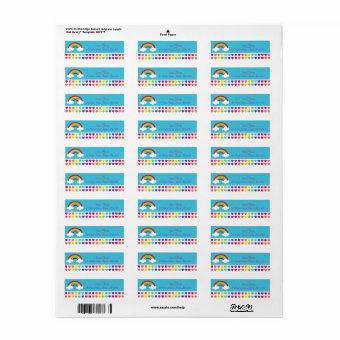 Rainbow Heart Baby Girl Address Labels | Zazzle