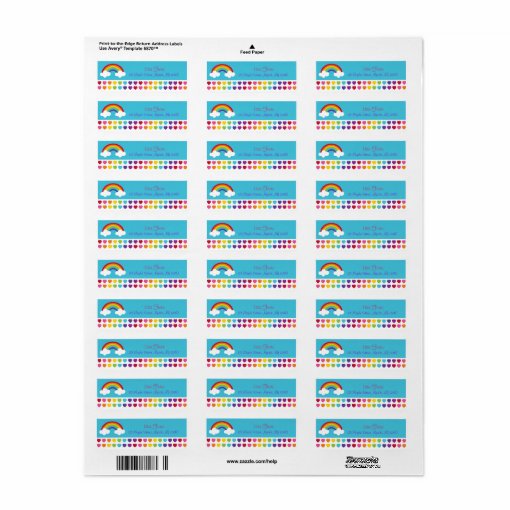 Rainbow Heart Baby Girl Address Labels | Zazzle