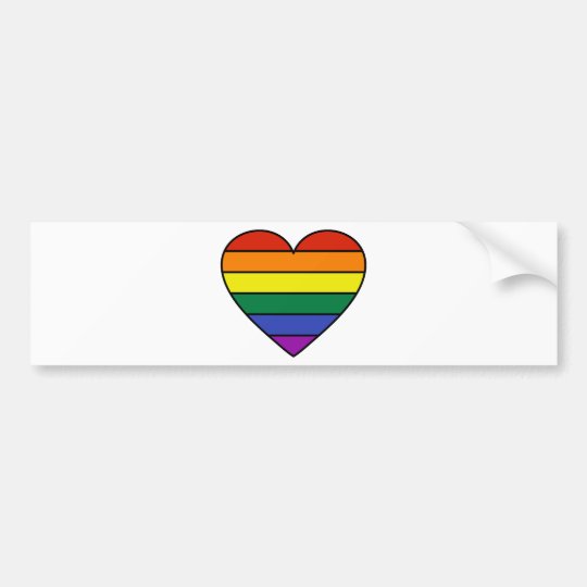 Rainbow Heart Bumper Sticker | Zazzle.com