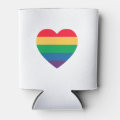 Rainbow Heart Can Cooler | Zazzle