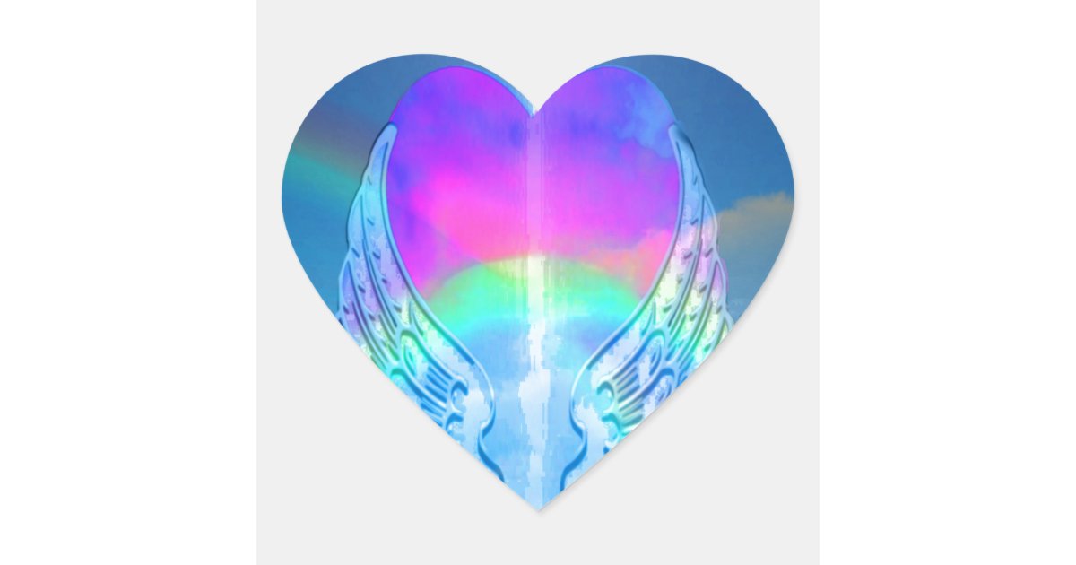 Rainbow Heart Heart Sticker | Zazzle