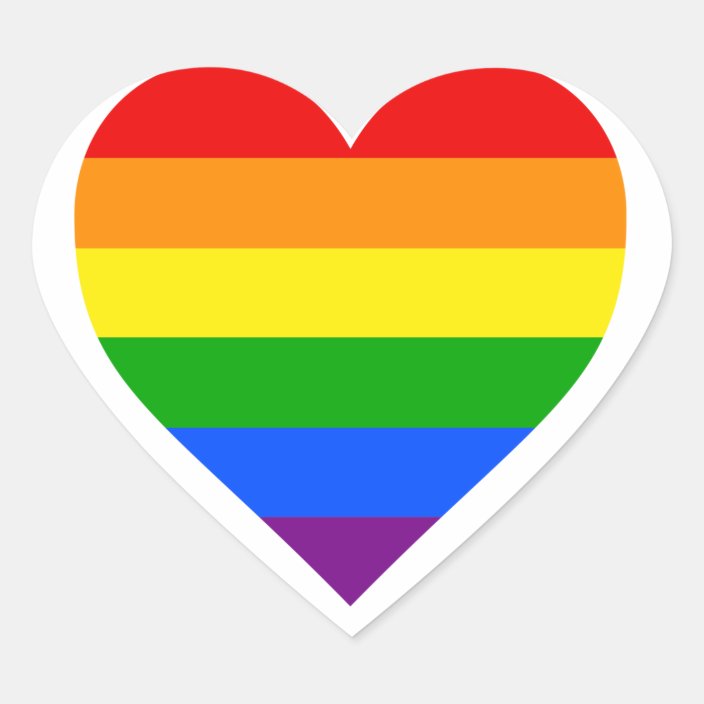"RAINBOW HEART" HEART STICKER | Zazzle.com