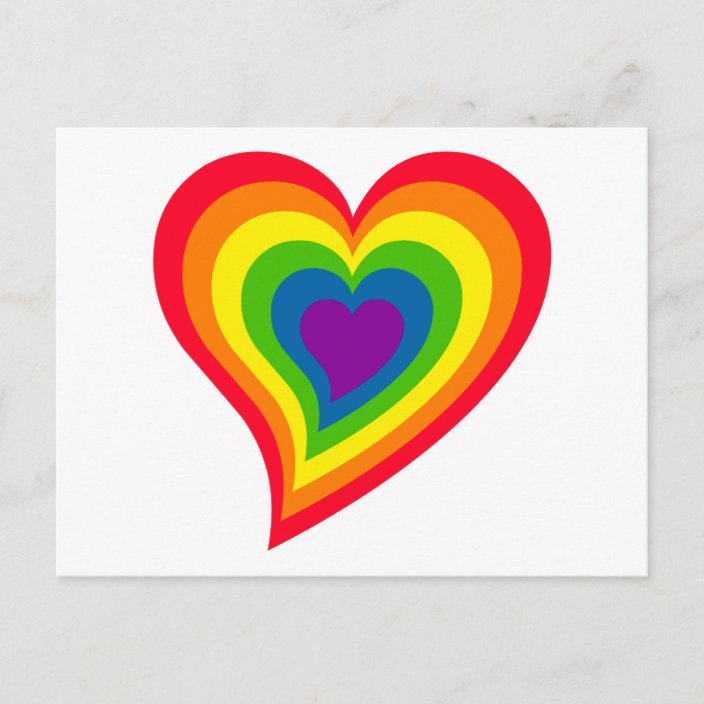 Rainbow Heart postcard | Zazzle.com