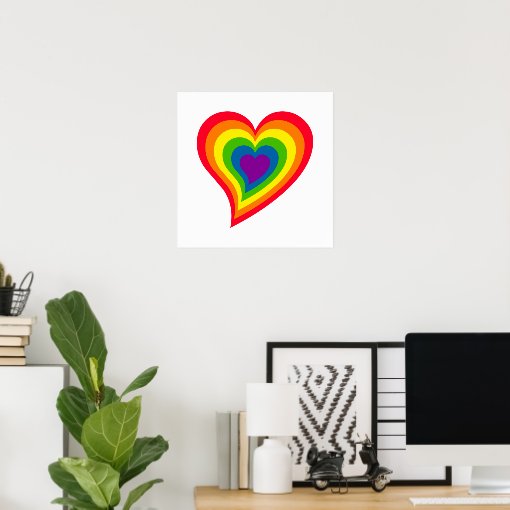 Rainbow Heart poster | Zazzle
