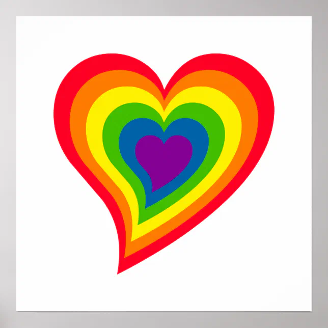 Rainbow Heart poster | Zazzle
