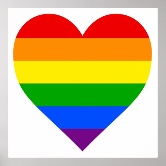 "RAINBOW HEART" POSTER | Zazzle.com