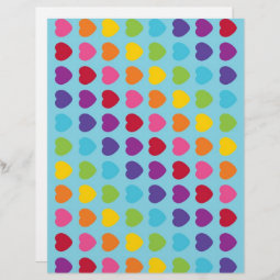 Rainbow Heart Scrapbook Paper Patterned Paper | Zazzle