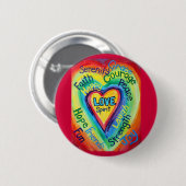 Rainbow Heart Spirit Words Button | Zazzle