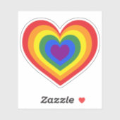Rainbow Heart Sticker | Zazzle
