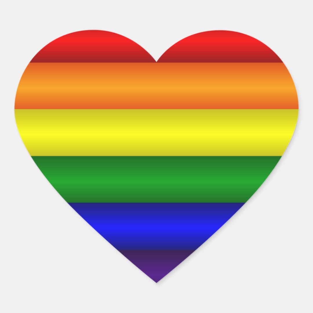 Rainbow Heart Sticker | Zazzle