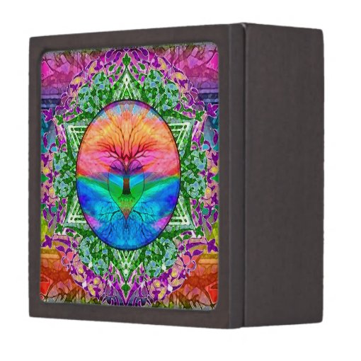 Rainbow Heart Tree Gift Box | Zazzle