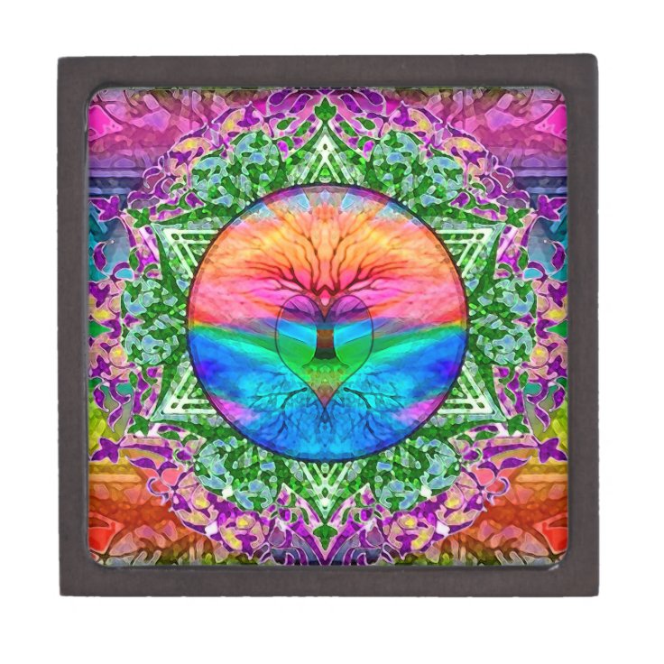 Rainbow Heart Tree Gift Box | Zazzle