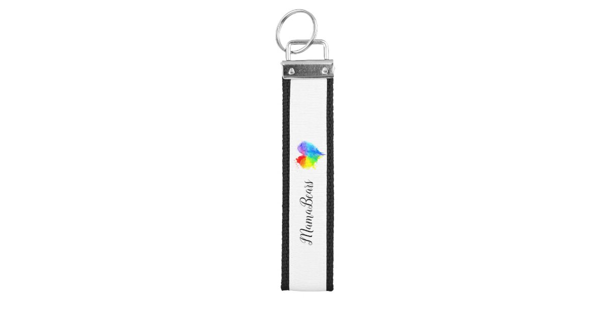 Rainbow Heart Wrist Keychain | Zazzle
