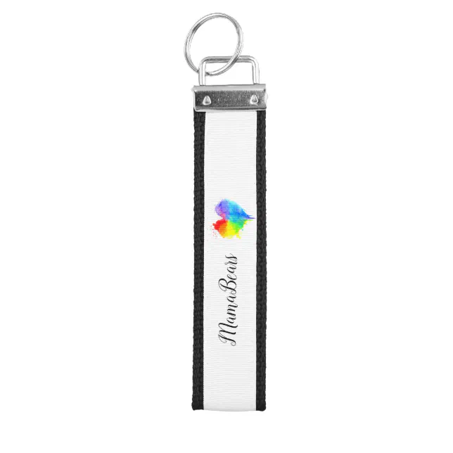 Rainbow Heart Wrist Keychain | Zazzle
