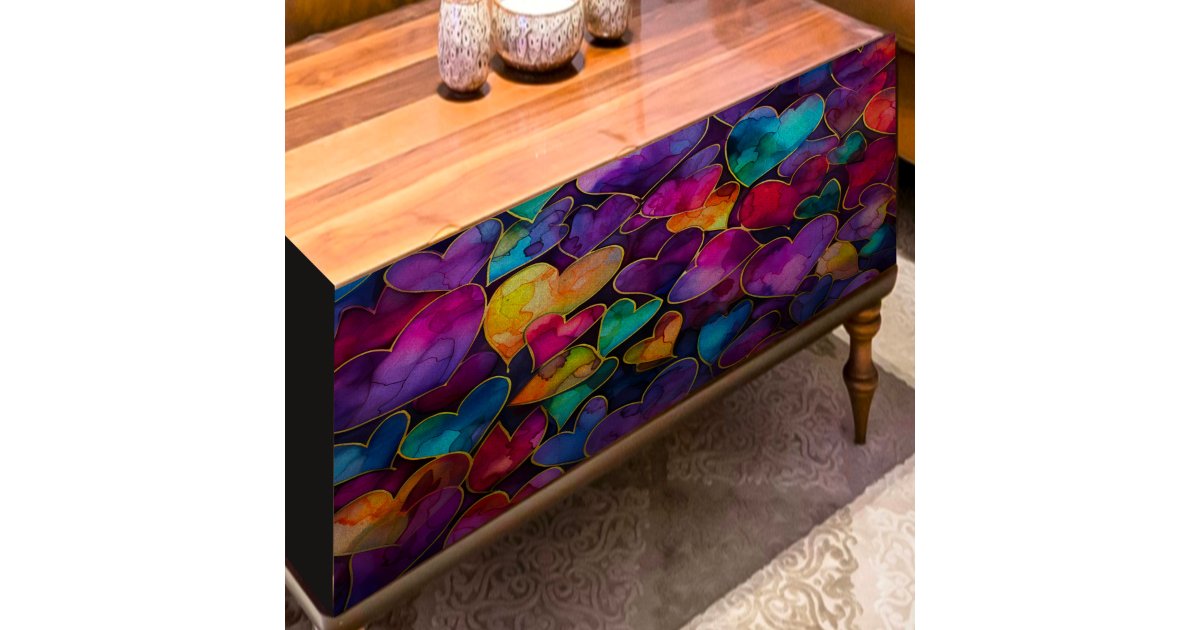 Rainbow Hearts Decoupage Tissue Paper | Zazzle