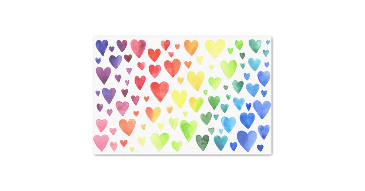 Rainbow Hearts Tissue Paper | Zazzle.com
