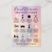 Rainbow Holographic Brows Aftercare Icon Business Card | Zazzle