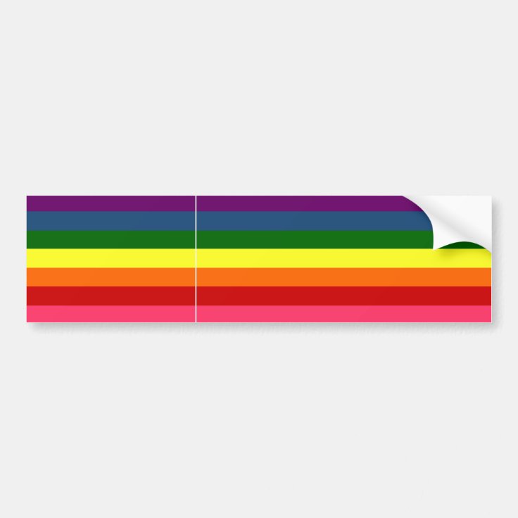 Rainbow Horizontal Stripes Bumper Sticker | Zazzle