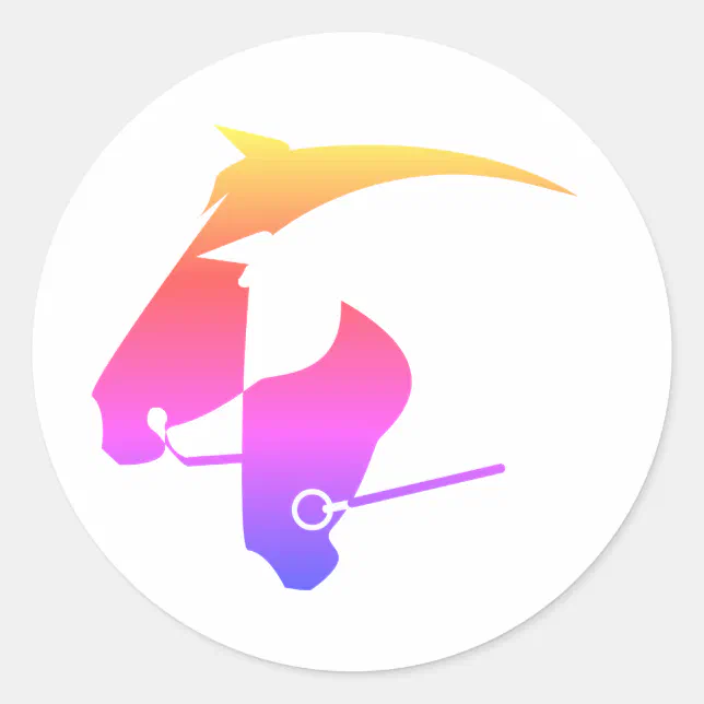 Rainbow Horse Heads Sticker | Zazzle