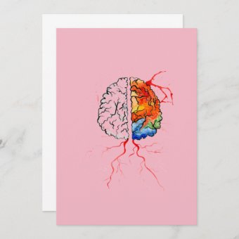 Rainbow human brain thank you card | Zazzle